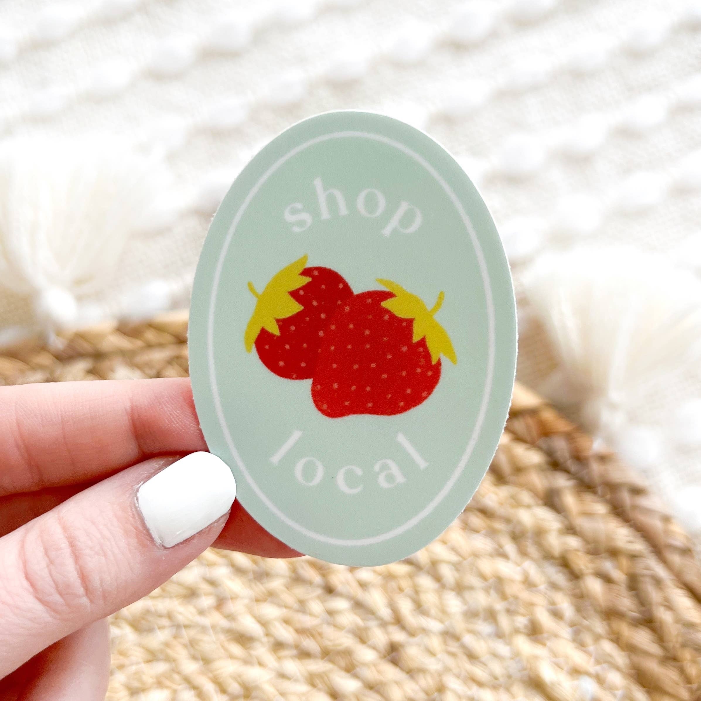 Shop Local Strawberries Sticker 2.75x2in | Callista